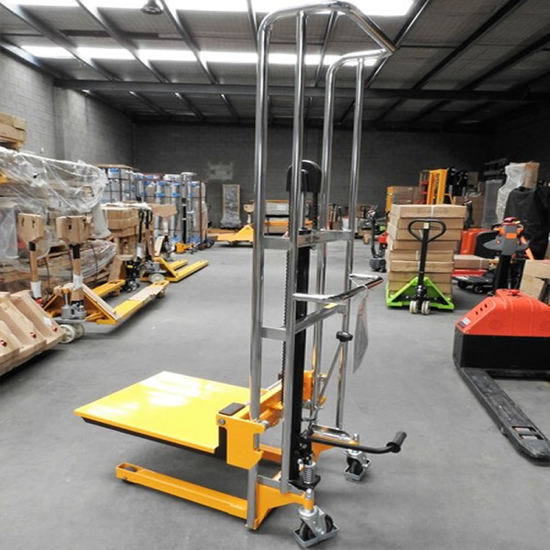 Manual Platform Stacker 1900mm lift height with Adjustable Forks 400Kg ...