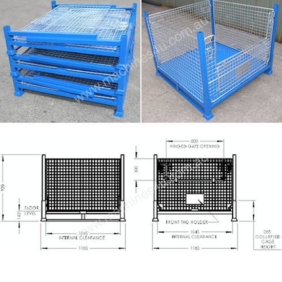 Collapsible Mesh Cage 1000 Kg Painted | Steel Cage | Steel Stillage ...