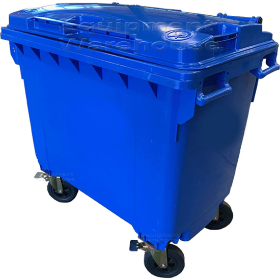 660 Litre Wheelie Bin Blue with Rotator Base | Steel Cage | Steel ...