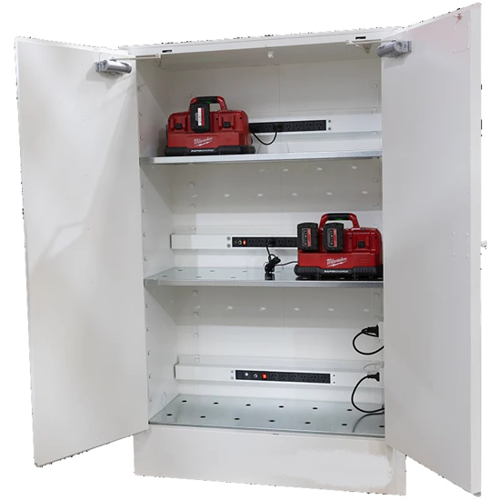 Lithium Ion Li-Ion Battery Charging Cabinet 18 Outlet | Steel Cage ...