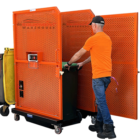 500kg Electric Hydraulic Wheelie Bin Tipper with Gate | Steel Cage ...